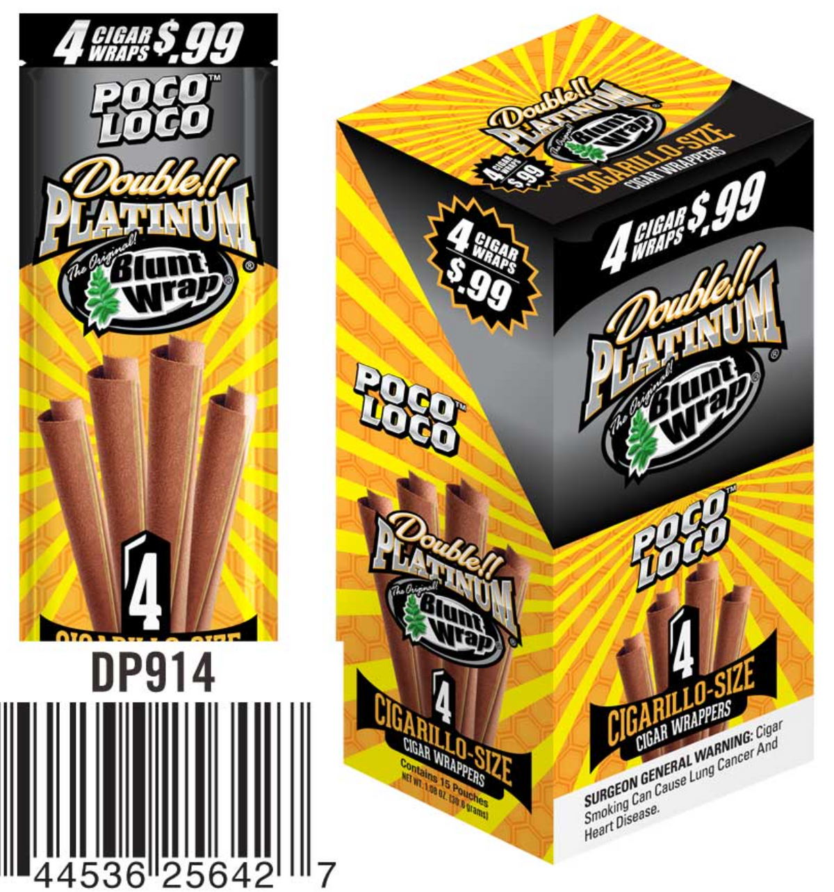 Blunt Wrap Double Platinum (4X) Poco Loco Flavor (UNITARY) – Cactus ...